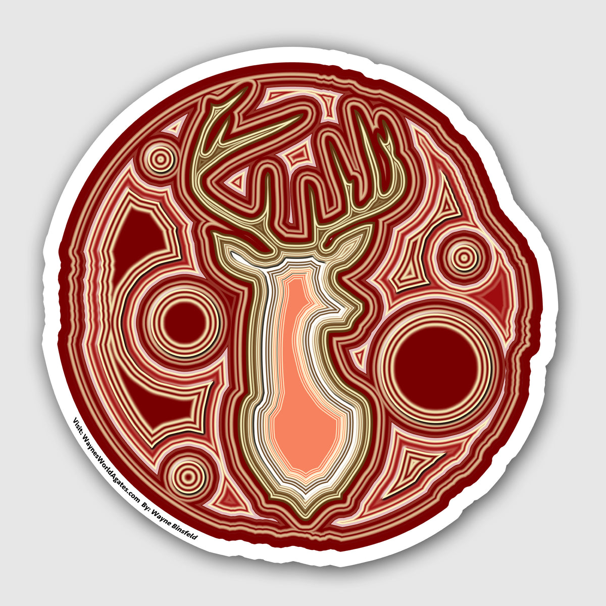 6" Deer Sticker Die Cut – Wayne's World Agates